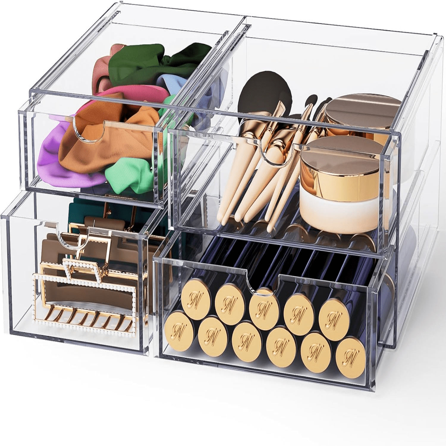fhxbjoi Clear Containers for Hair Accessory Organizing Plastic Hair ...