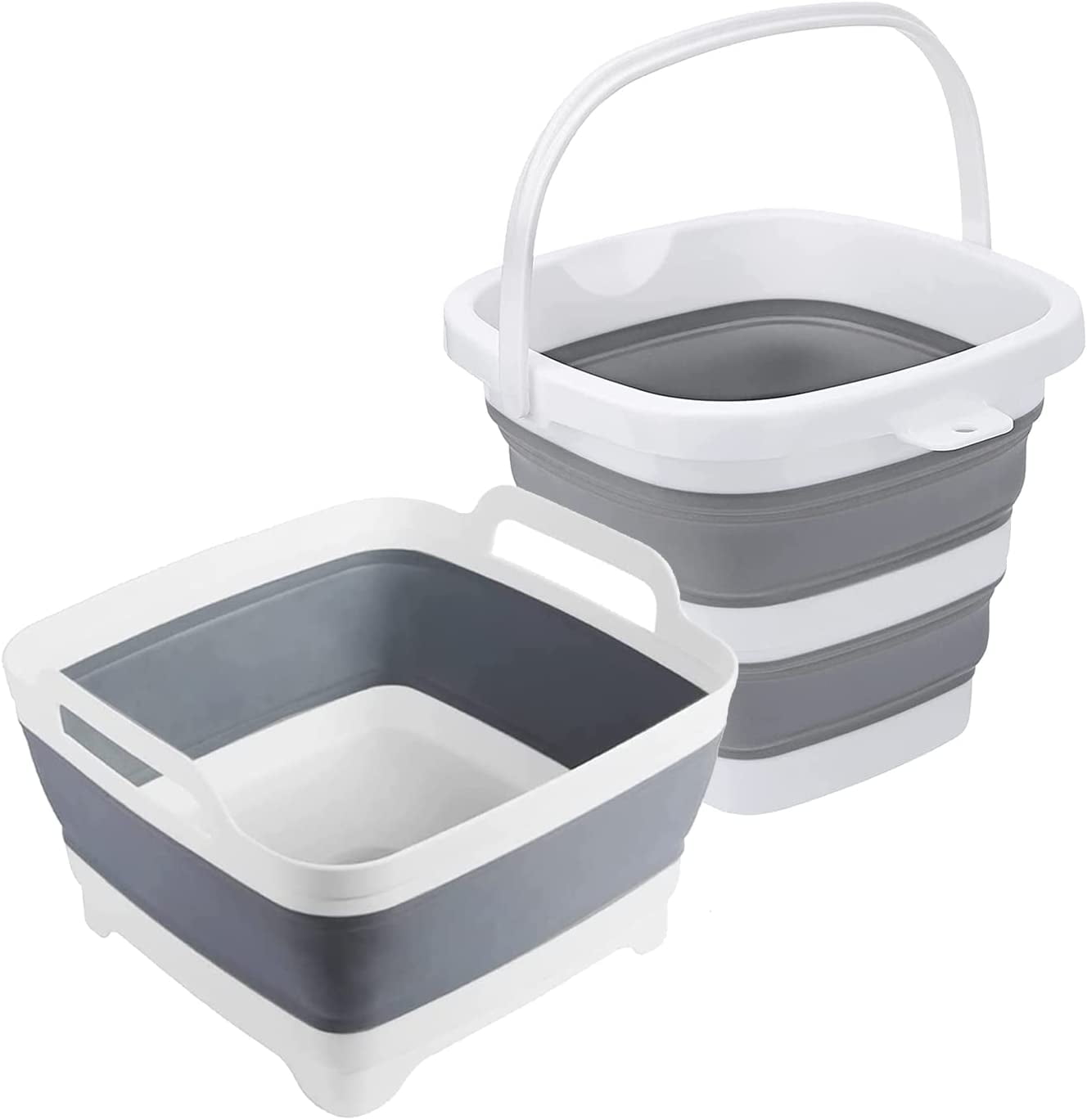 hltysuo Collapsible Wash 9L Foldable Dish Tub with Drain Plug Portable ...