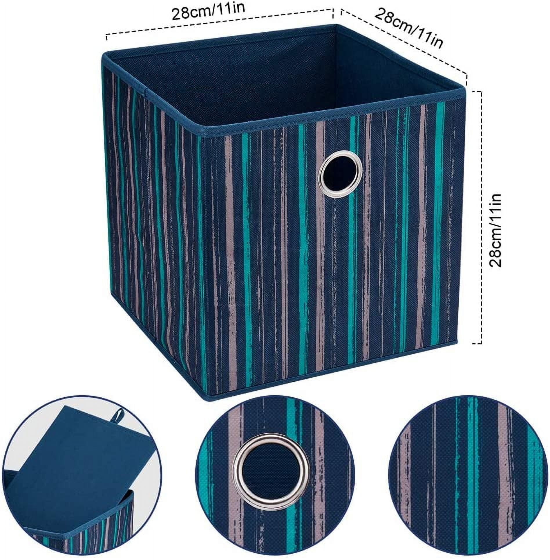 fhxbjoi Fabric Cubes Storage Bins Black 11x11x11 In Cube Storage Boxes ...