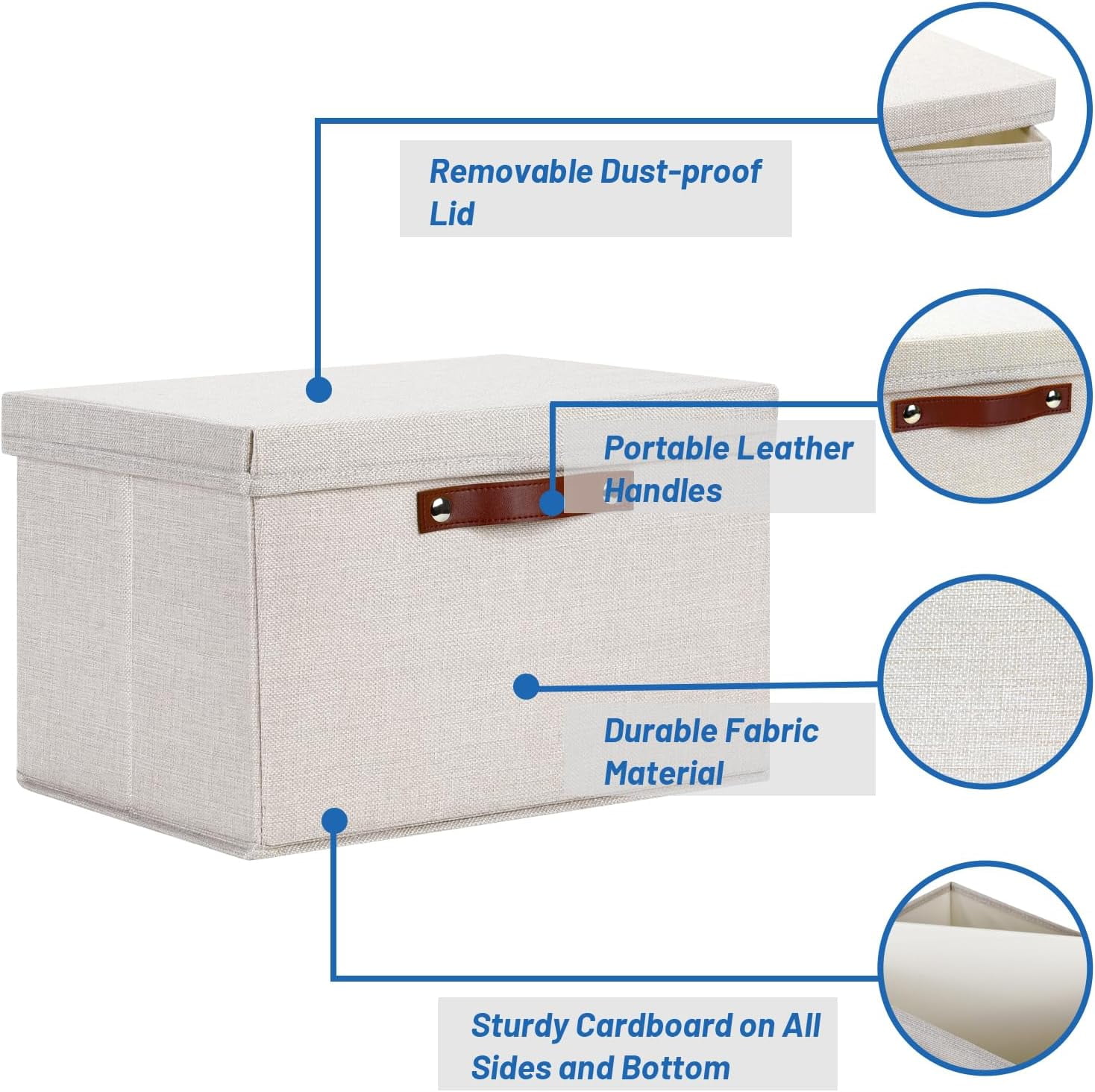 fhxbjoi Fabric Storage Bins with 13 Inch Storage Cubes with Lid ...