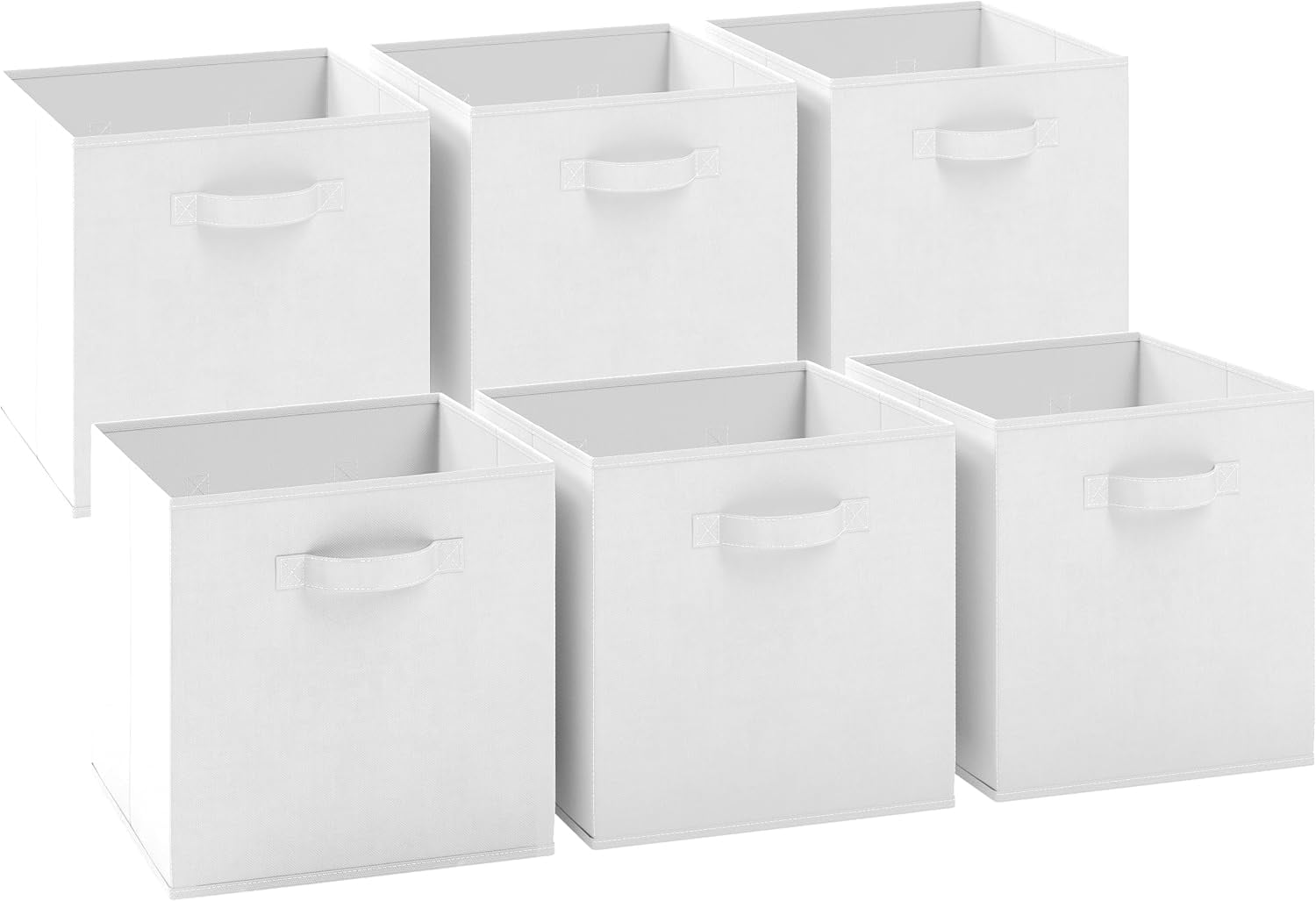 fhxbjoi Fabric Storage Cubes - 6 Pack Heavy Duty Solid Black Bins - 13 ...