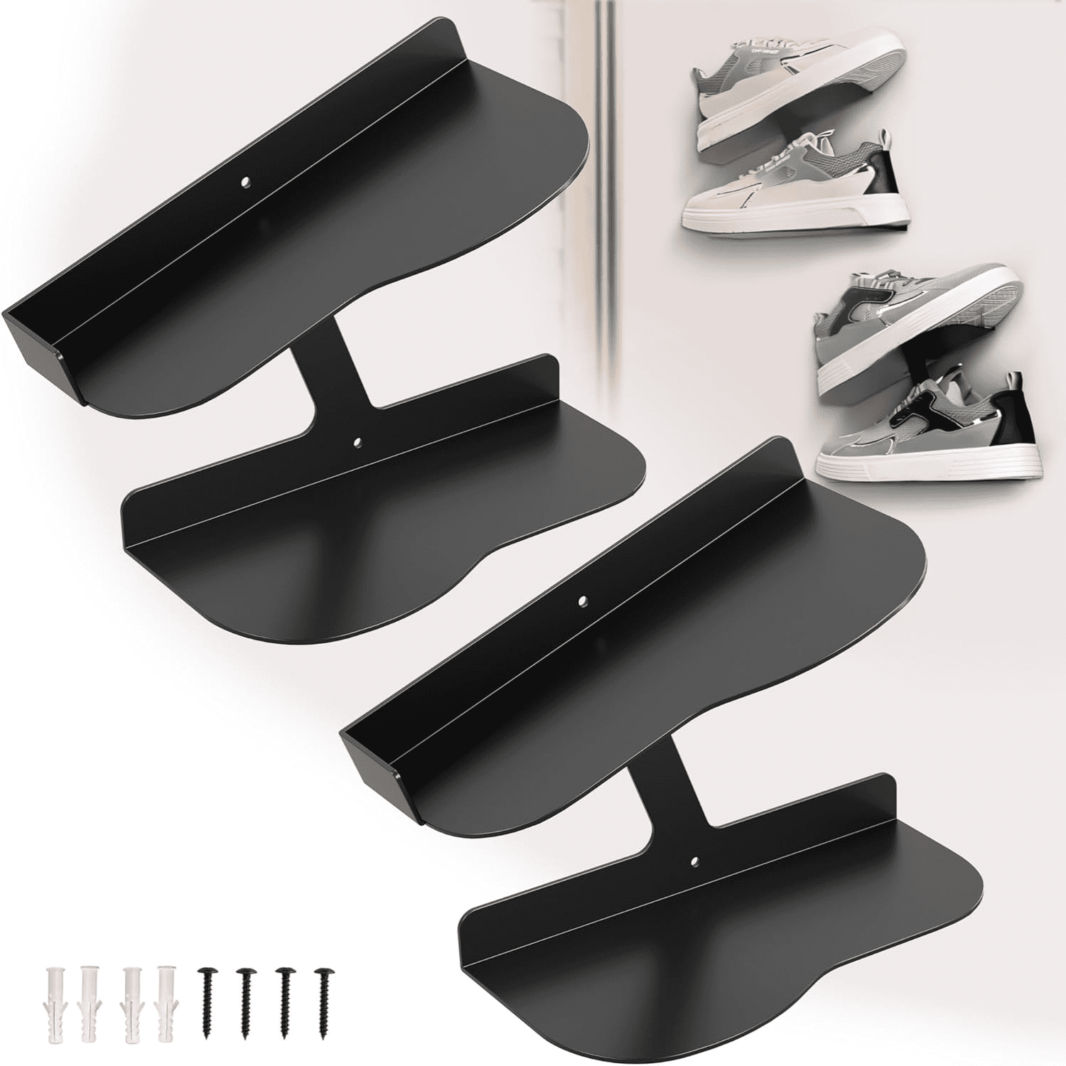 fhxbjoi Floating Shoe Shelves Wall Mount Shoe Wall Display Shelf Metals ...