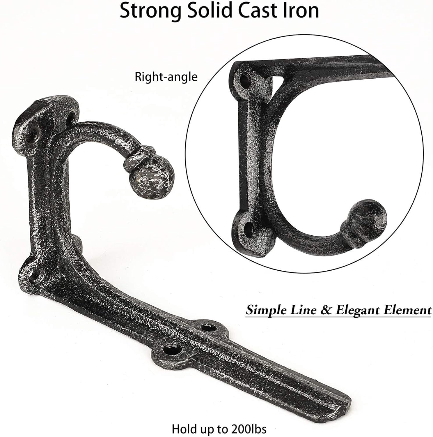 fhxbjoi Heavy Duty Floating Shelf Brackets & Supports 4 Pack Iron Shelf ...