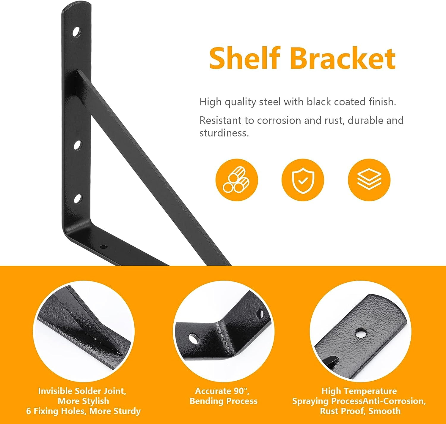 fhxbjoi Heavy Duty Shelf Brackets 12 x 8 inches Metal Shelves Supports ...