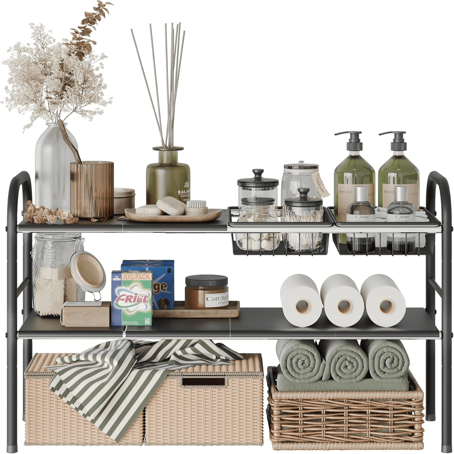 fhxbjoi KFHDMCV Expandable Under Sink Organizer and Storage Expandable ...