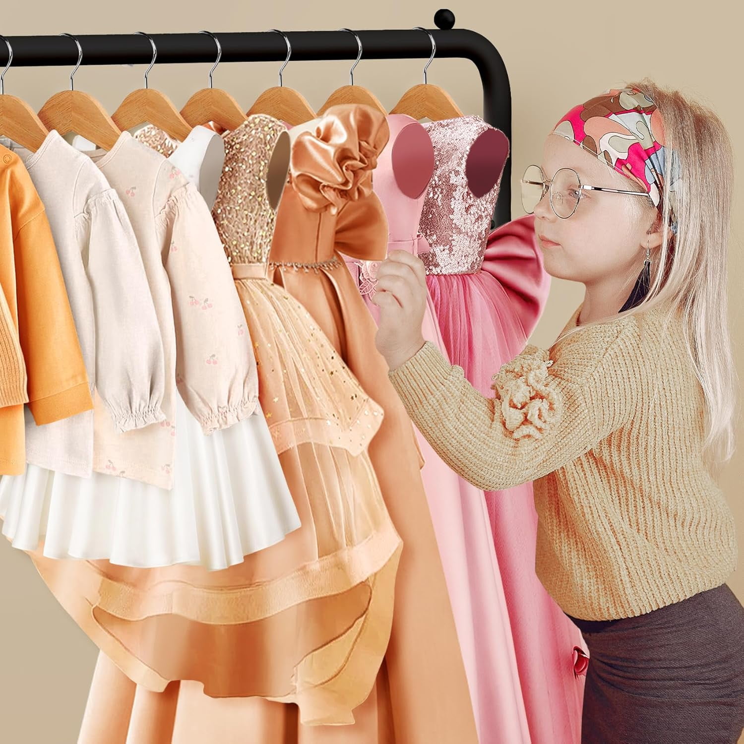 fhxbjoi Kids Clothing Rack - Dress Storage - Dress Rack for Little ...