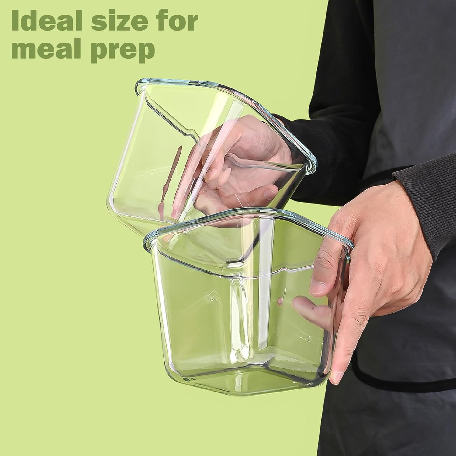 fhxbjoi Large Glass Storage Containers with Lids Big Rectangular Food ...