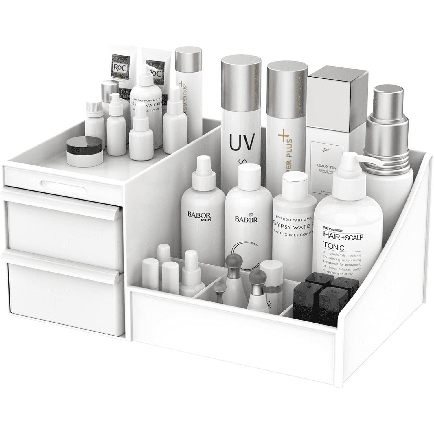 Hltser Makeup Desk Cosmetic Storage Organizer with Drawers for Dressing ...