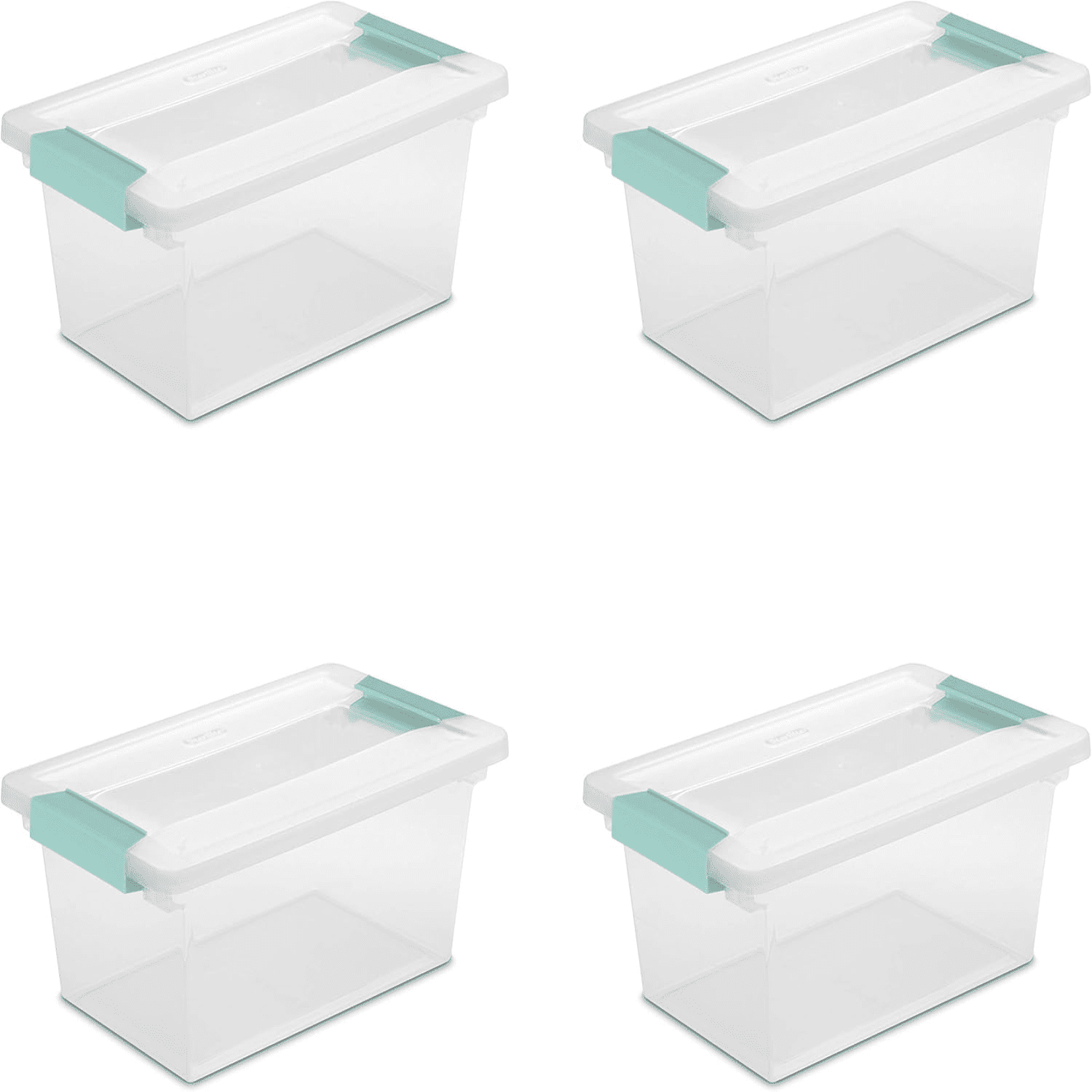 fhxbjoi Medium Clip Stackable Small Storage Bin with Latching Lid ...