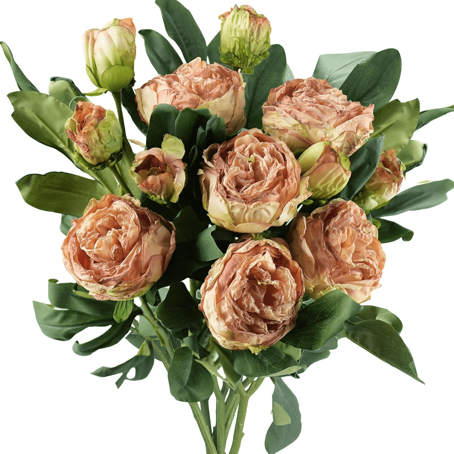 fhxbjoi Mixed Cream Beige and Moss Green Vintage Artificial Silk Flower ...