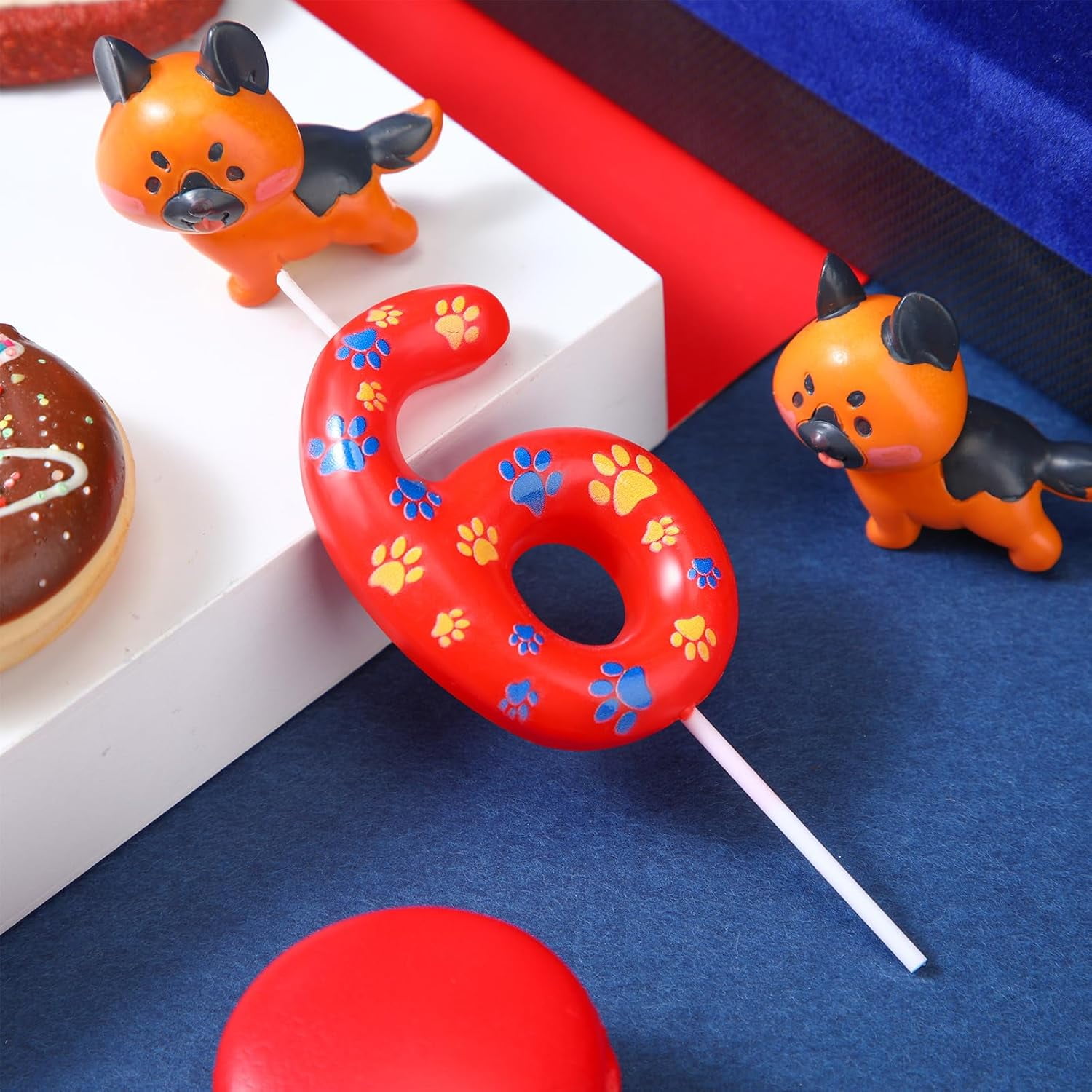 fhxbjoi Number 4 Dog Paw Birthday Candles Dog Patrol Toppers Candles ...