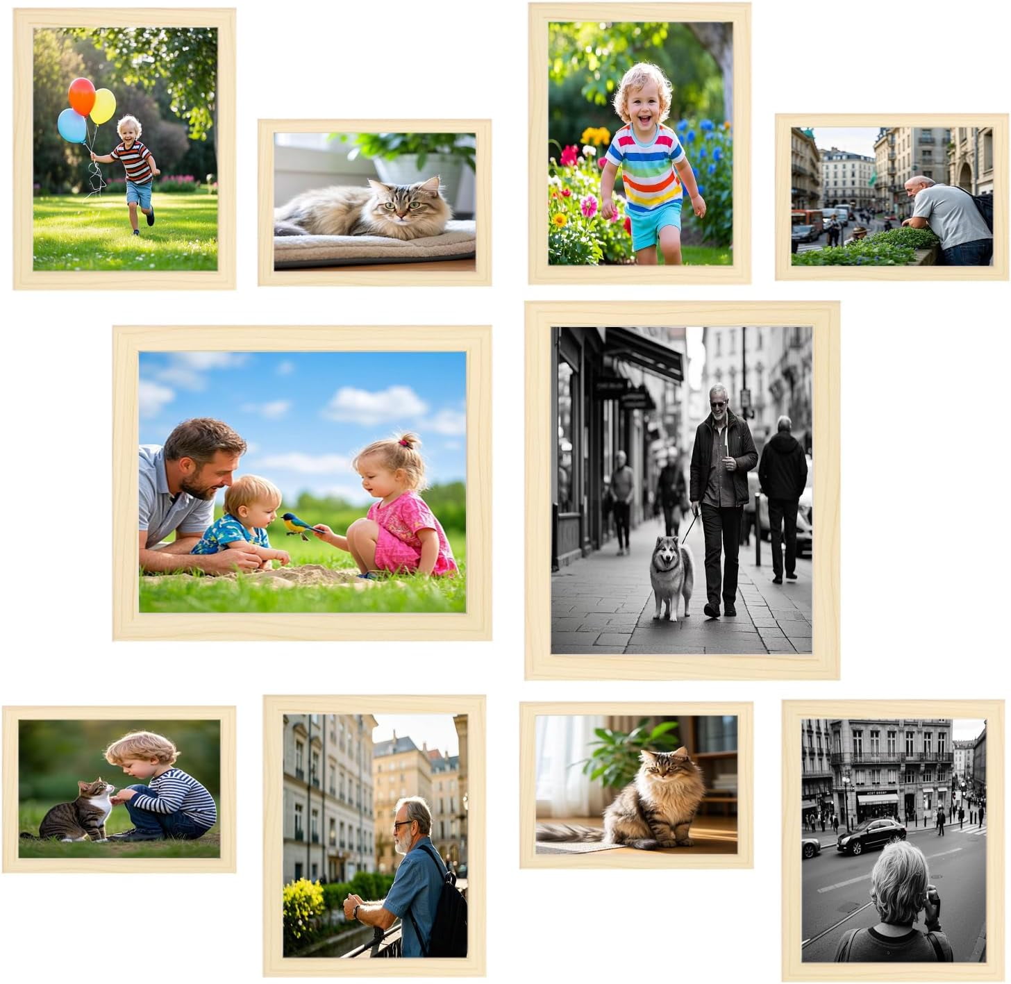 fhxbjoi Picture Frame Set 10 pack Farmhouse Photo Frames Gallery Wall ...