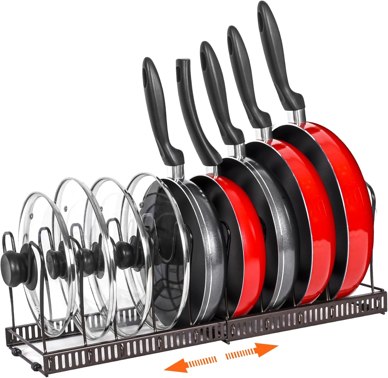 fhxbjoi Pot Rack -Expandable Pan Organizer for Cabinet Pot Lid Holder ...
