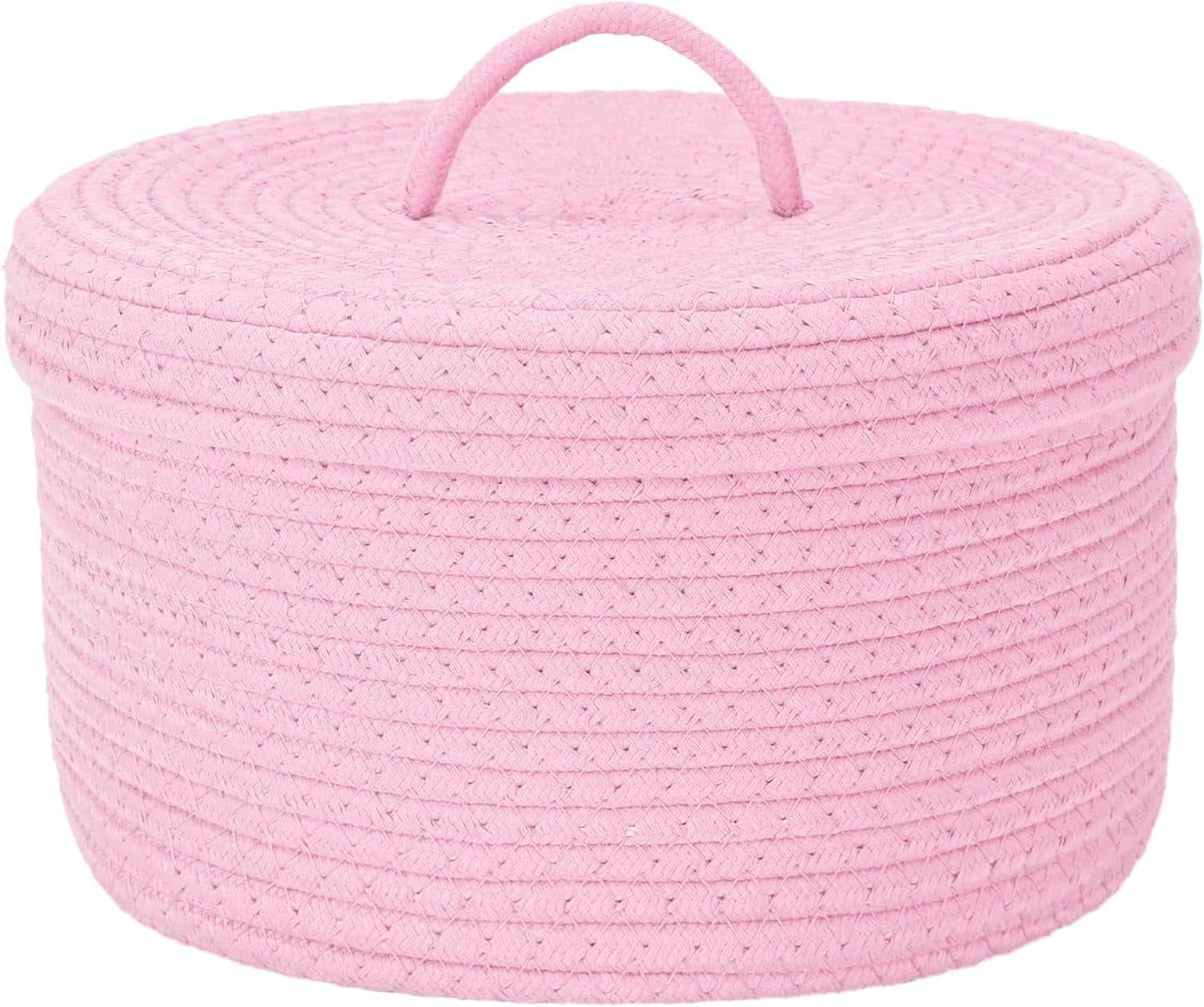 fhxbjoi Round Cotton Rope Storage Basket with Lid Lidded Woven Storage ...