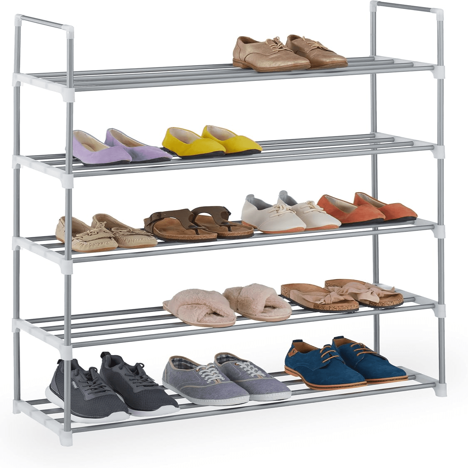 fhxbjoi Shoe Rack System 5 Levels 20 Pairs of Shoes 114.5 x 90 x 31 cm ...