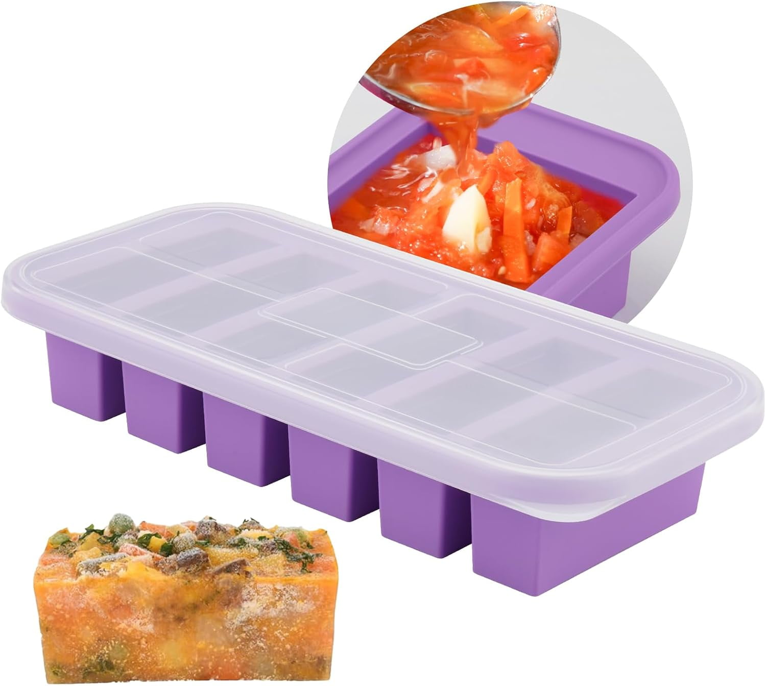 fhxbjoi Silicone Freezer Molds With Lids Silicone Soup Freezer ...