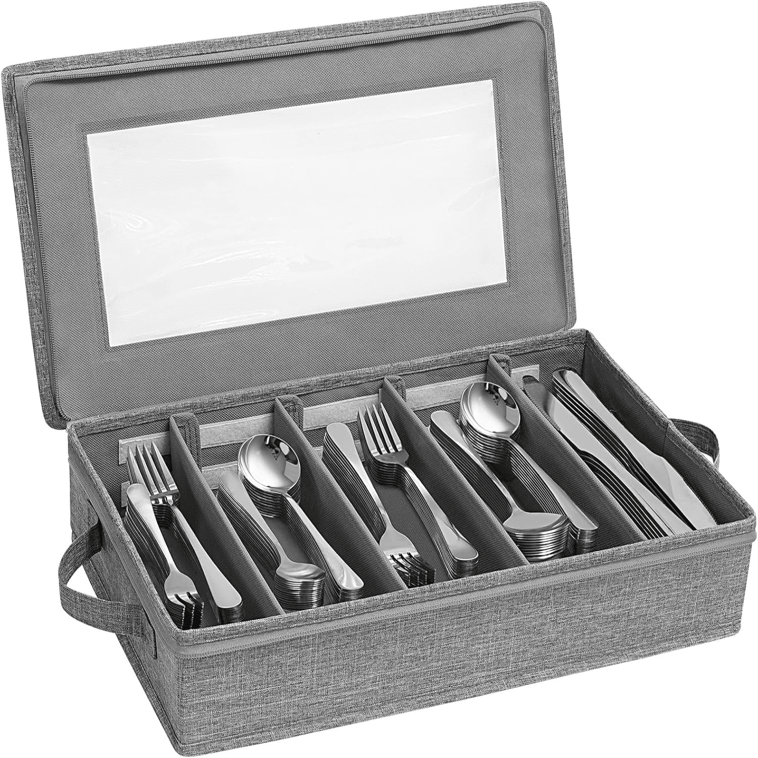 fhxbjoi Silverware Storage Flatware Organizer with Zipper Lid 5 ...
