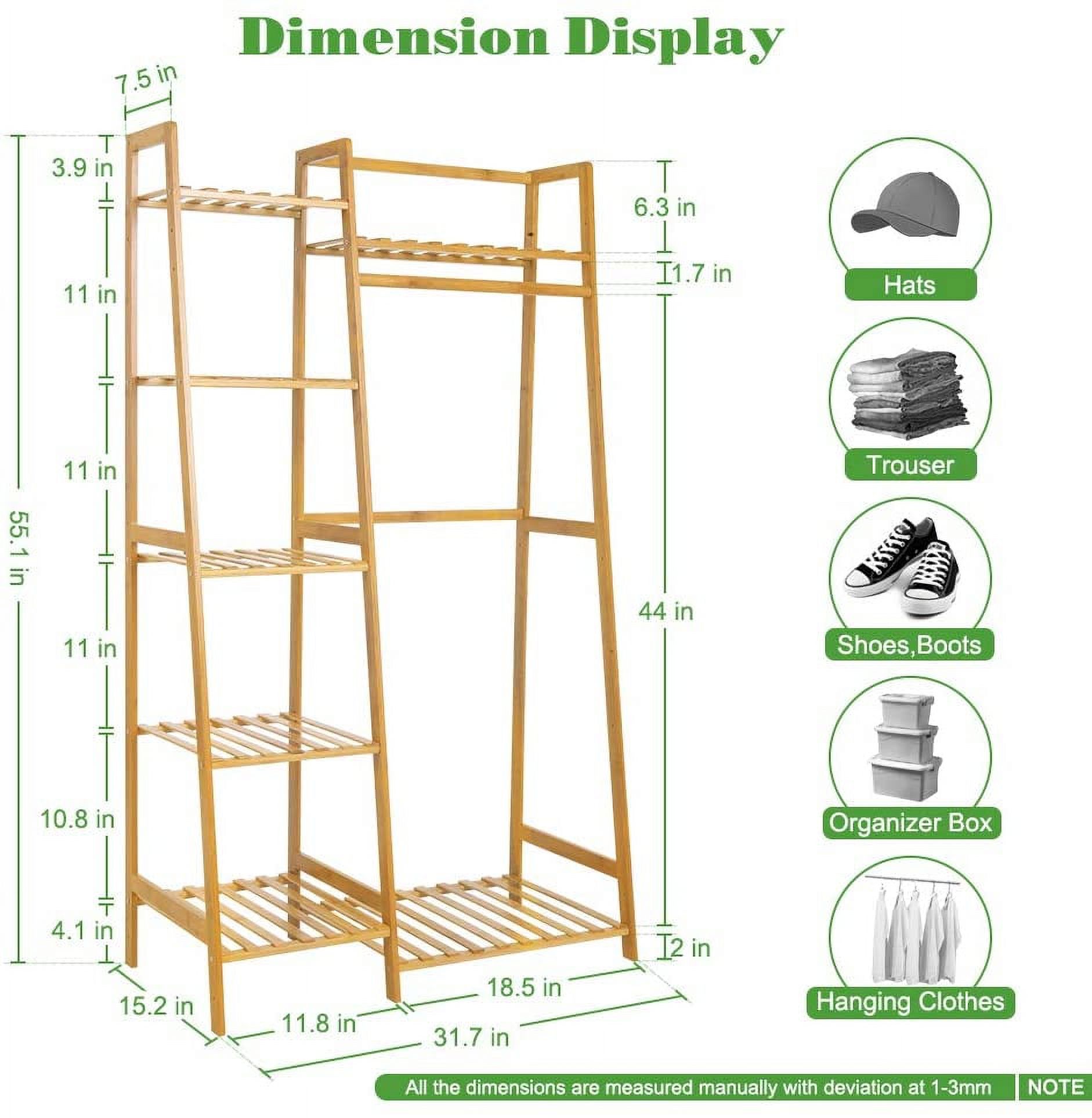 fhxbjoi Small Clothes Hanging Racks Bamboo Wood Clothing Garment Racks ...