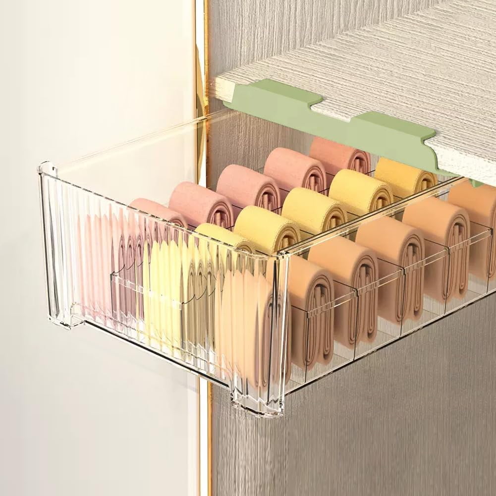 fhxbjoi Underwear Organizer Drawer for Closet 12 Cells Under Shelf ...