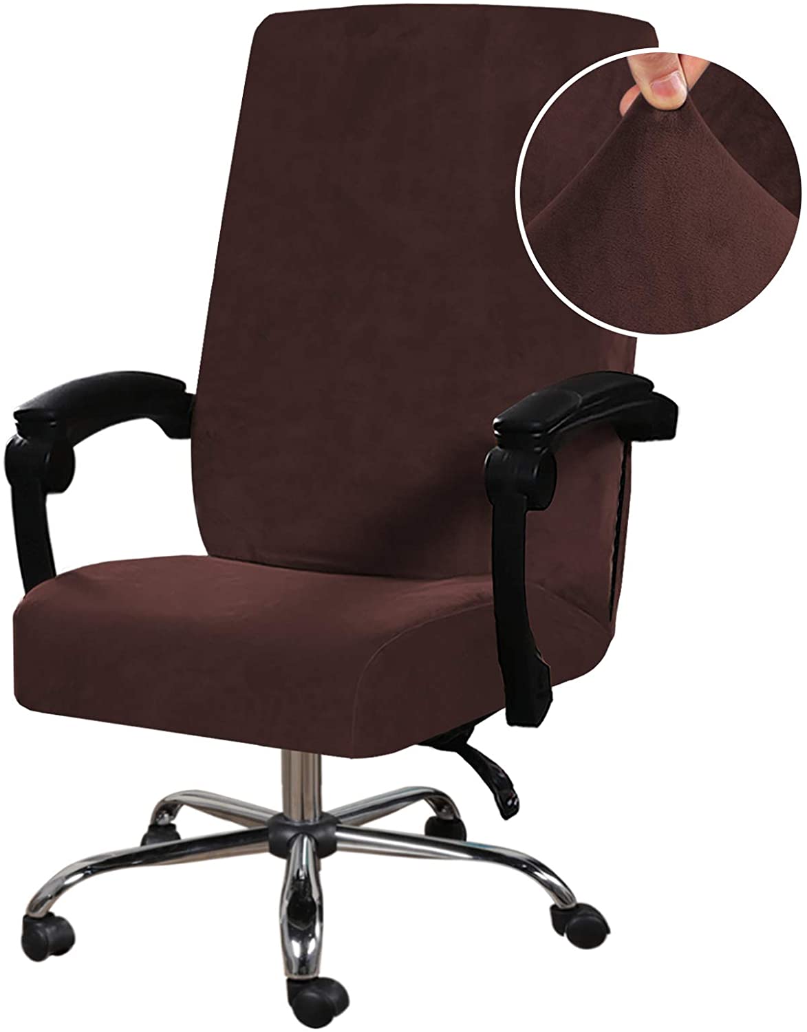 dxynlzq Velvet Home Office Chair Covers Stretchable Computer Desk Chair ...