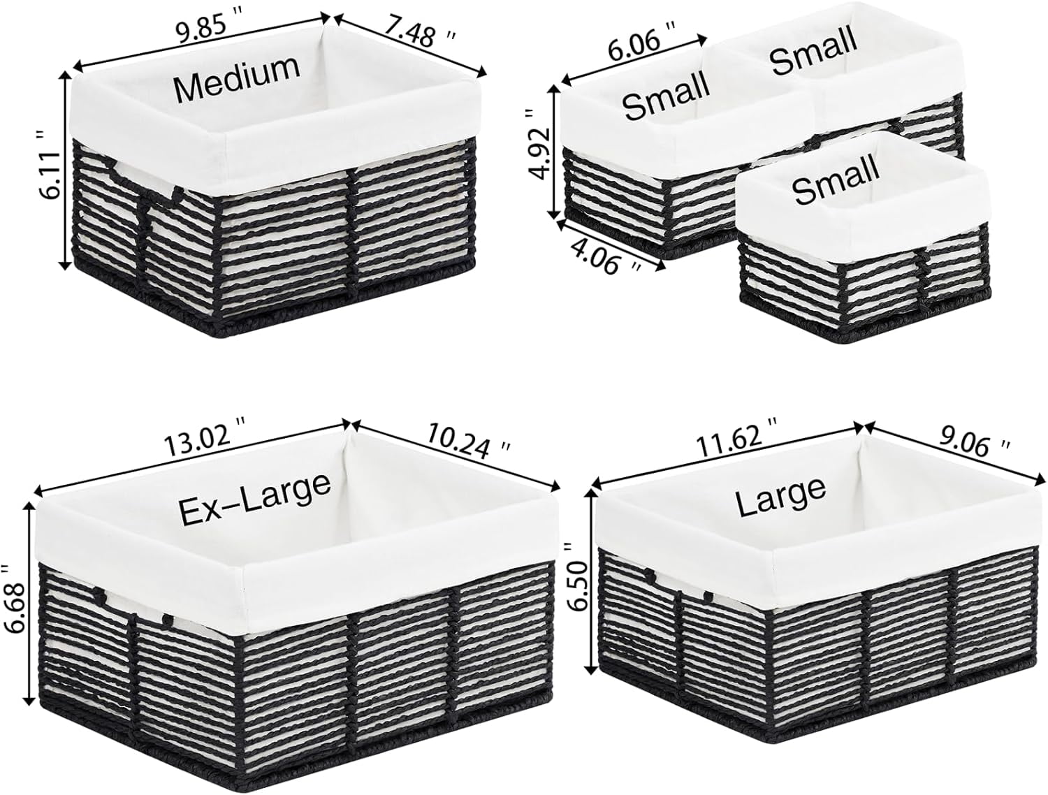 fhxbjoi Wicker Storage Basket 6 Pack Baskets for Organizing Wicker ...