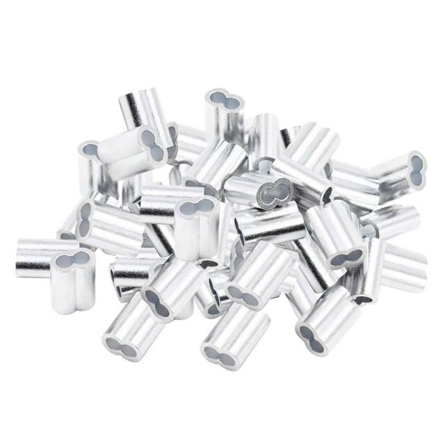 figatia 100Pcs Wire Rope Aluminum Sleeves Wire Rope Fasten Fittings ...