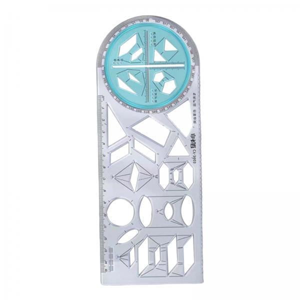 figatia 2xGeometric Ruler Drawing Ruler Measuring Stencil for Artists ...