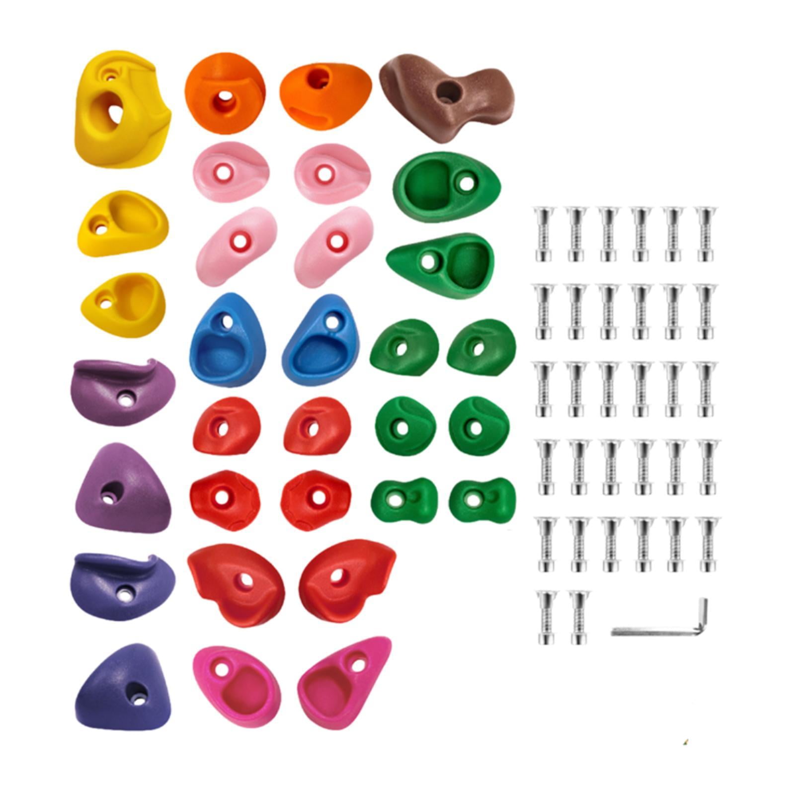 figatia 32 Pieces Rock Climbing Holds Rock Wall Holds Multi Size ...