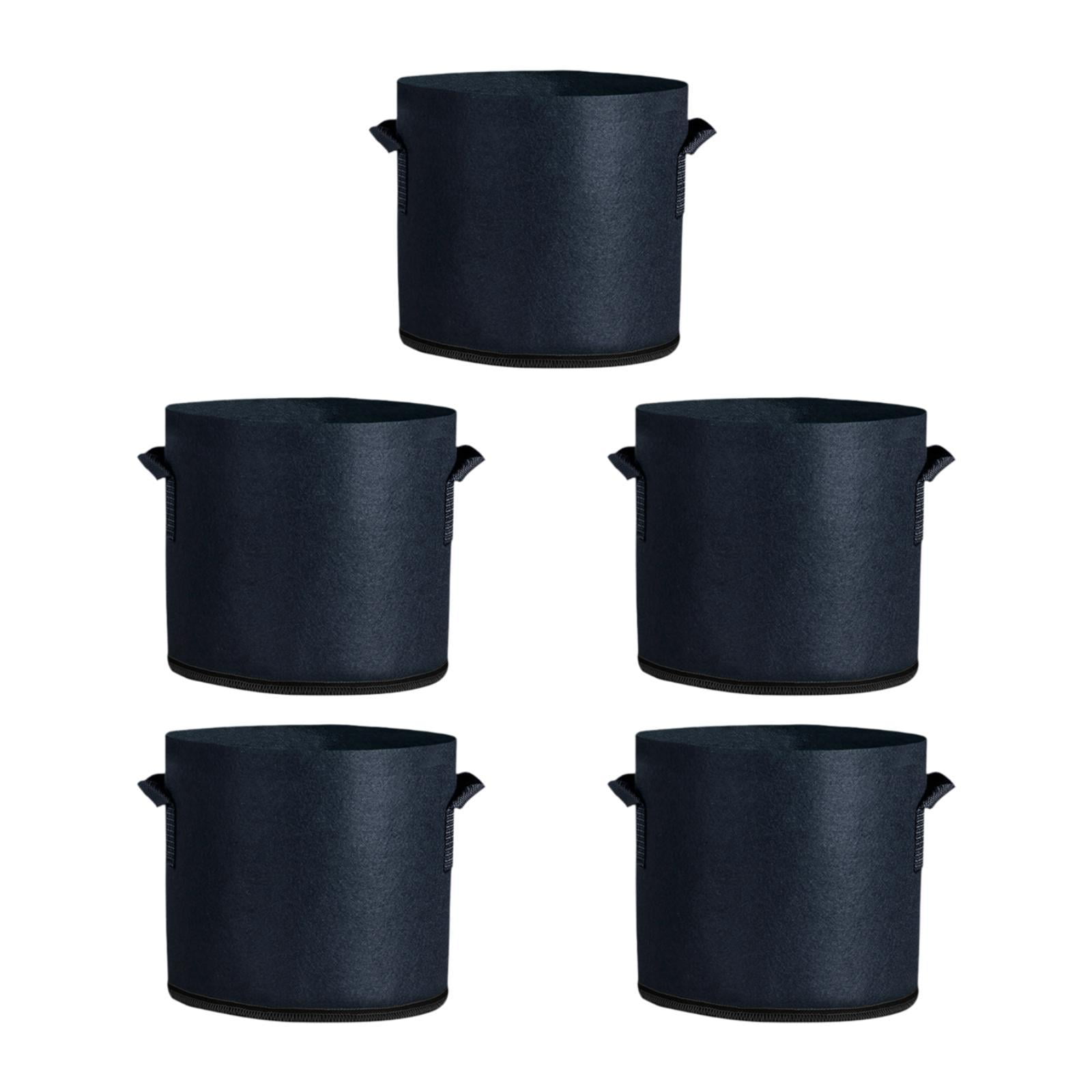 figatia 5 Pieces Plant Grow Bags with Handles Ventilation Breathable Aeration Fabrics Pots Heavy ...