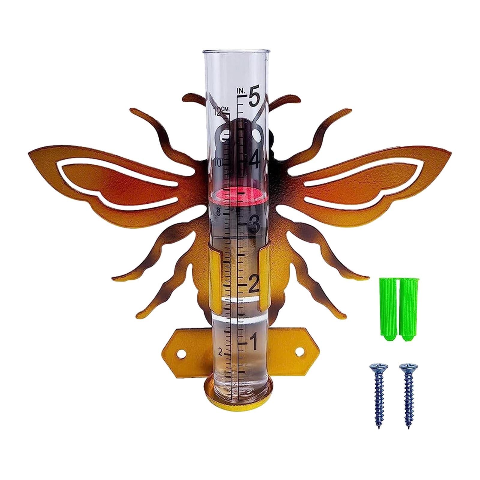 figatia Animal Rain Gauge Fence Mounting Glass Tube, Animal Statue ...