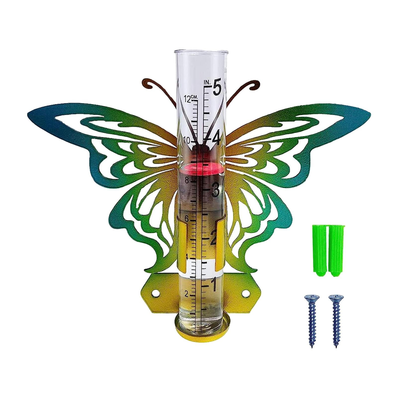 figatia Animal Rain Gauge Fence Mounting Glass Tube, Animal Statue ...