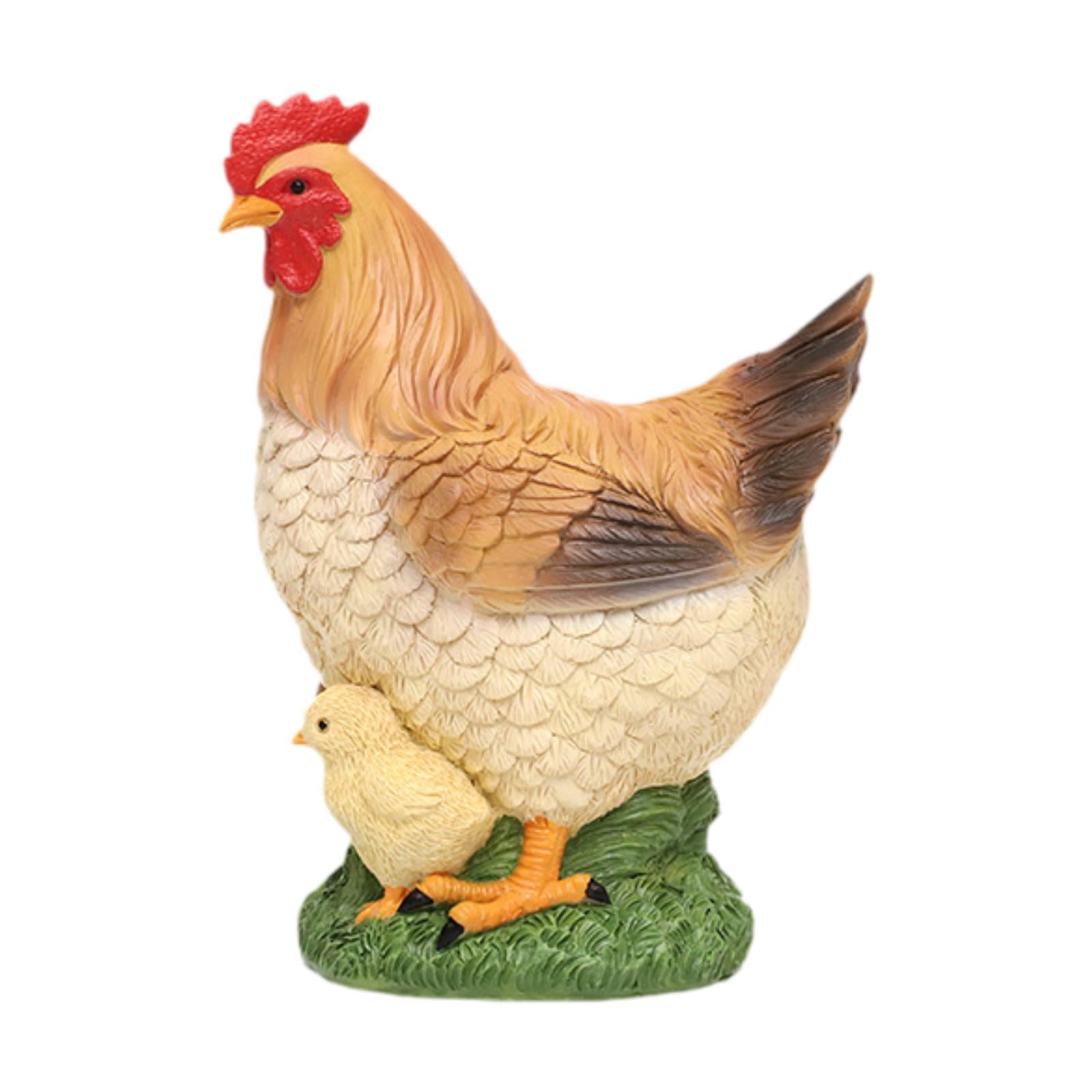 figatia Chicken Garden Statue Lawn Ornament Creative Weatherproof Resin ...