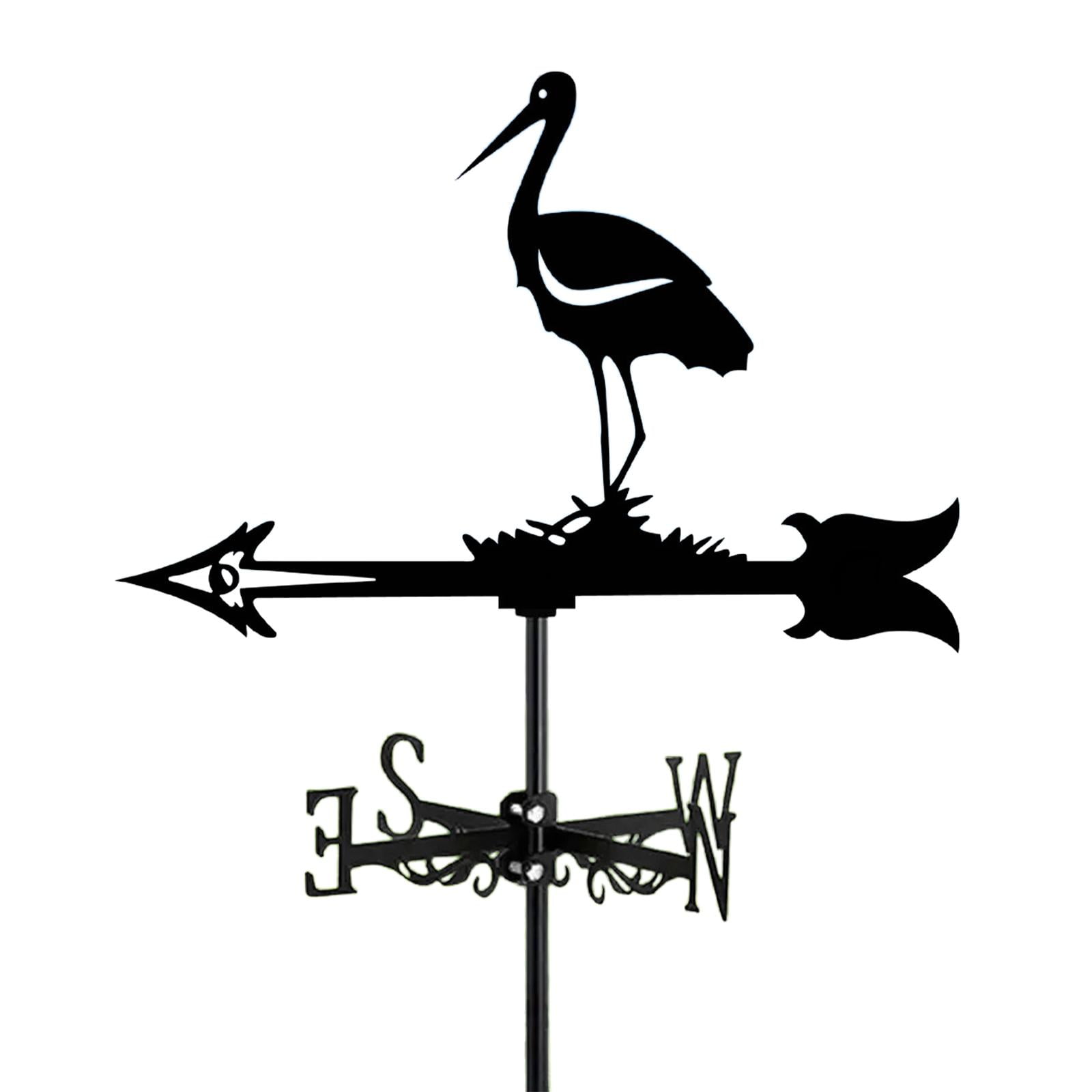 figatia Crane Figurine Wind Vane Ornament Weathervane Decorative Heavy ...
