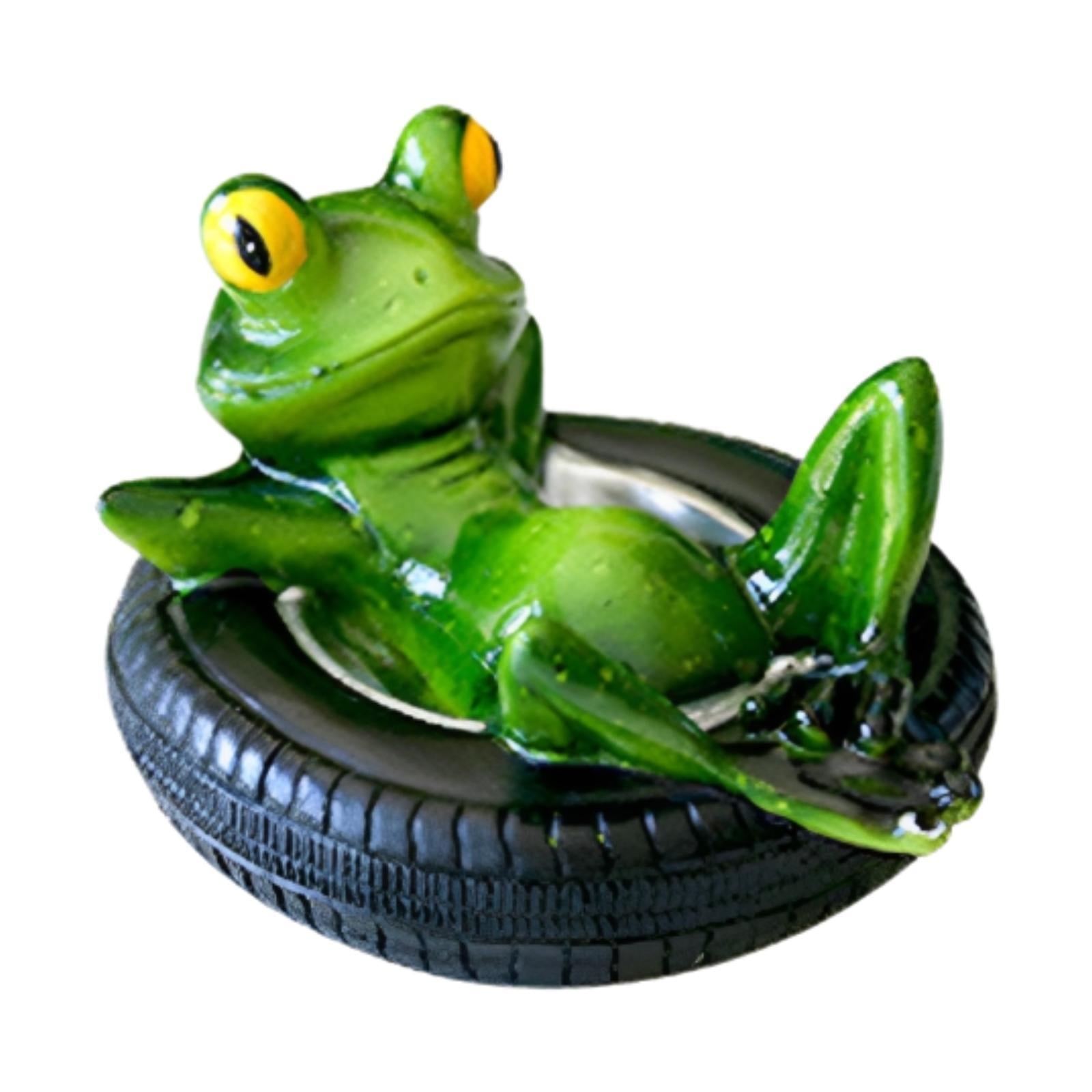 figatia Frog Statue Can Float on Water Frog Figurine Collections Resin ...