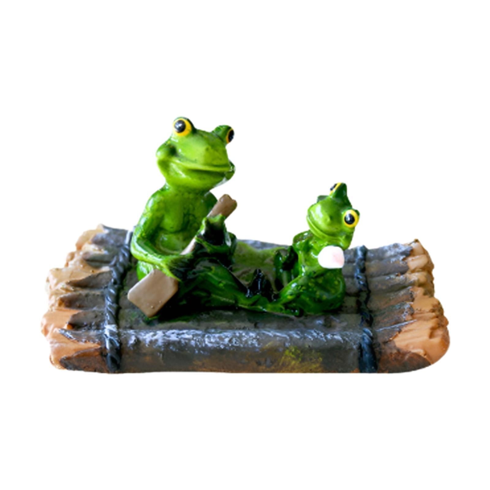 figatia Frog Statue Can Float on Water Frog Figurine Collections Resin ...