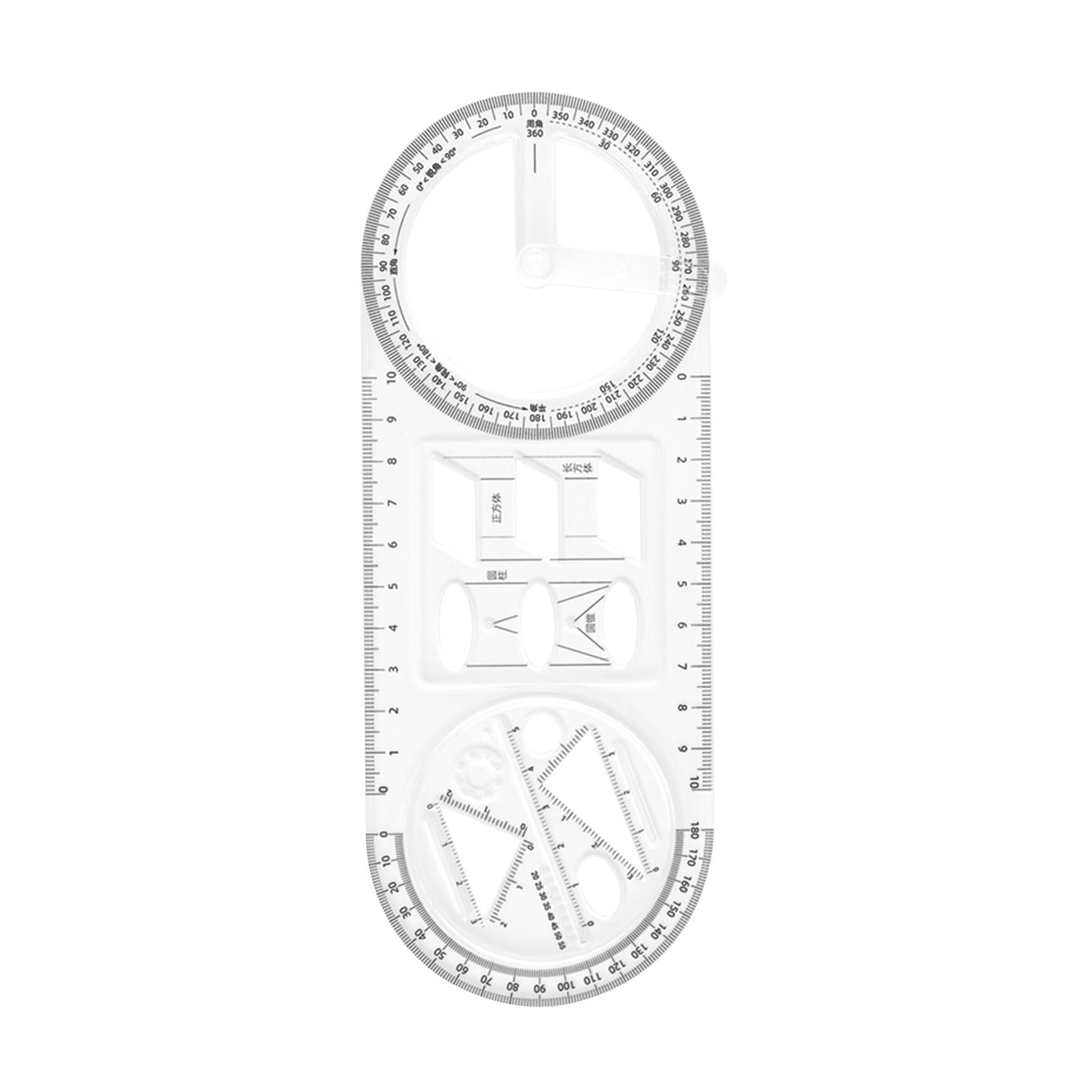 figatia Geometric Ruler Drawing Template Transparent Rotatable ing ...