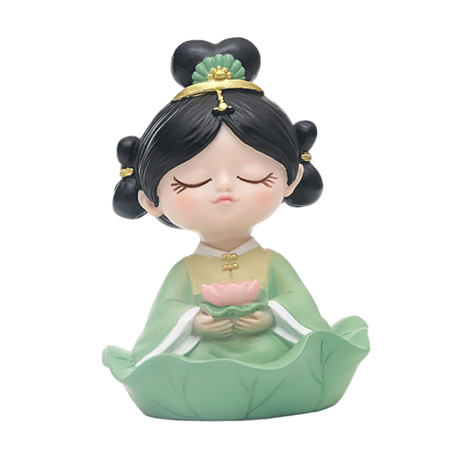 figatia Girl Mini Statue Desktop Figurine Decorative,Resin Creative ...