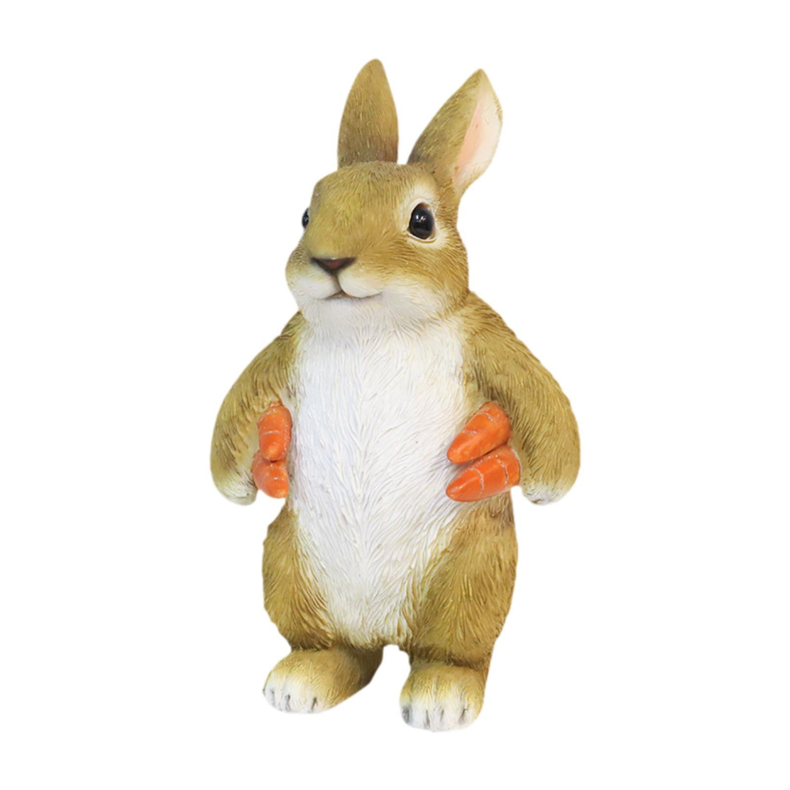figatia Hare Garden Statue Backyard Decoration Adorable Bunny Standing ...