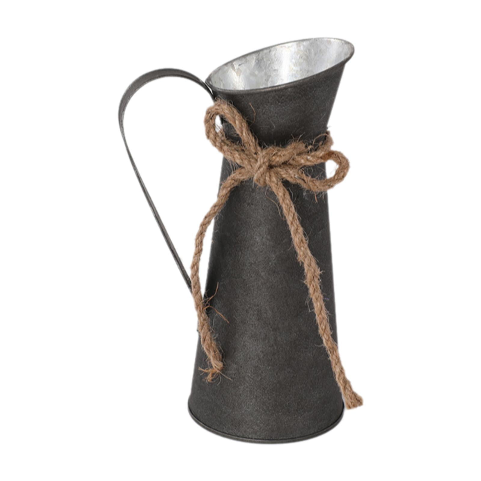figatia Milk Jug Vase Table Centerpiece Rustic Plants Pot for Bathroom ...
