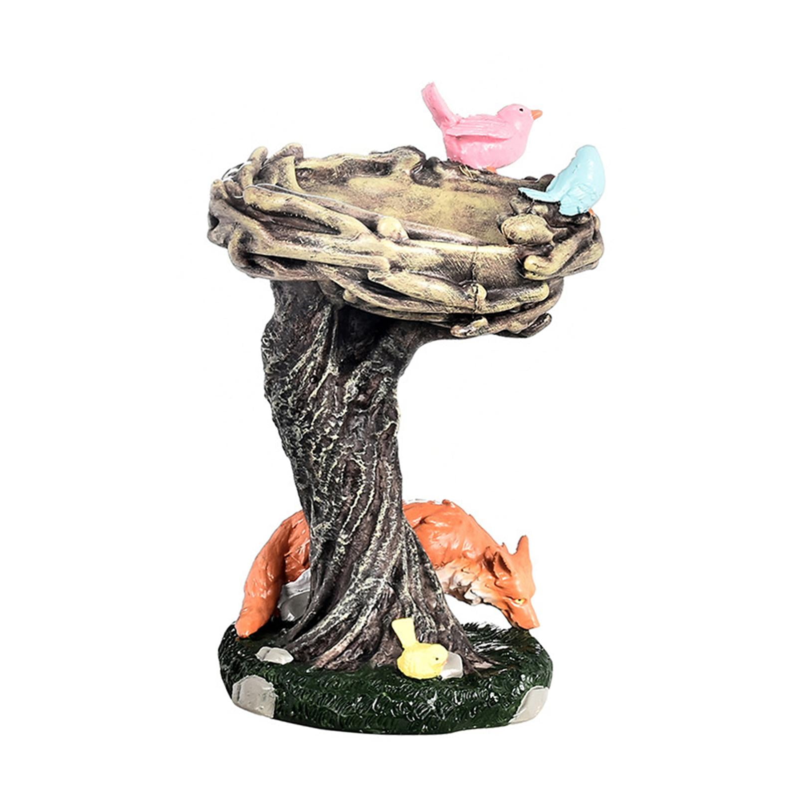 figatia Resin Bird Feeder, Garden Bird Bath, Feeding Station Sculpture ...