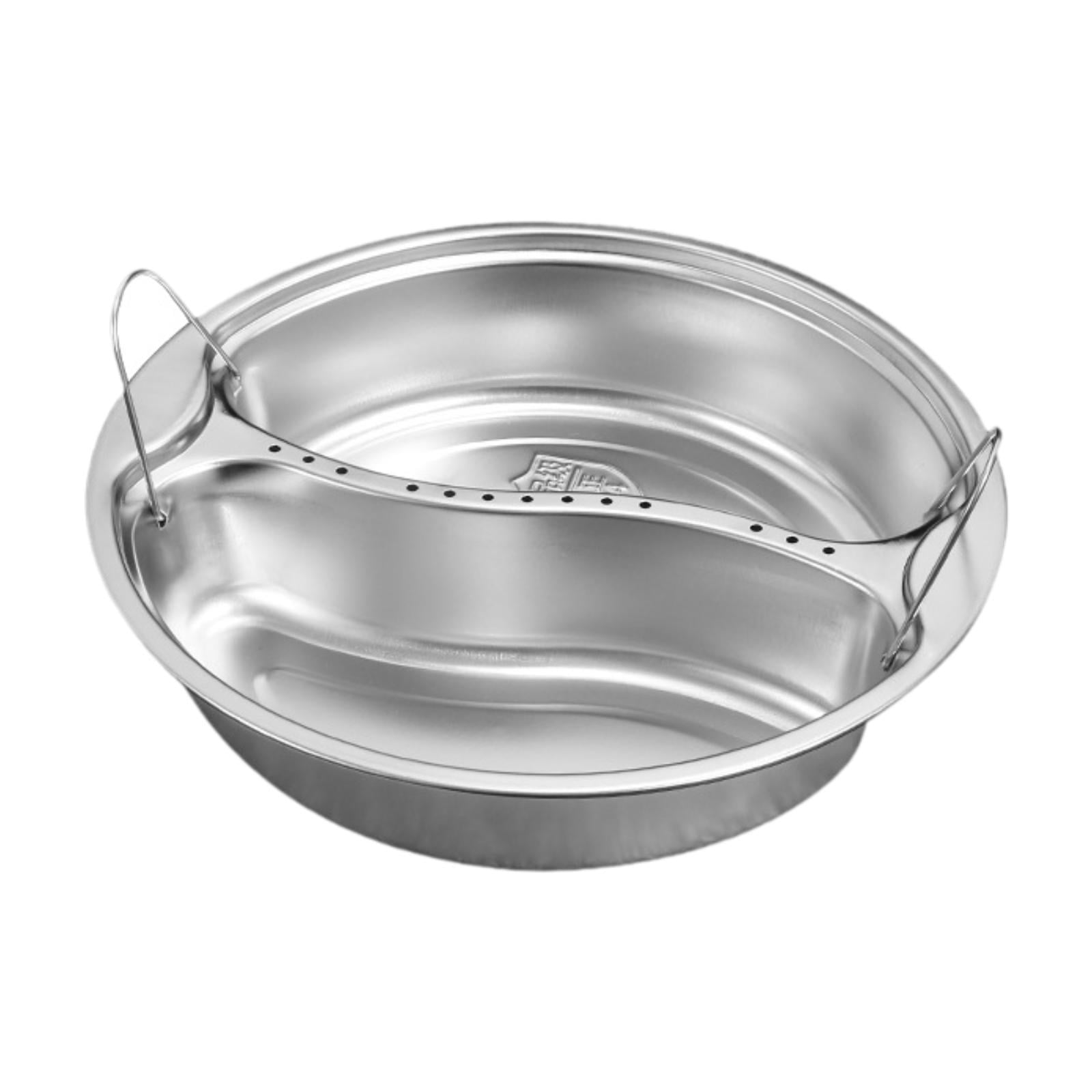 figatia Stainless Steel Steamer Basket Divided Food Pan Multipurpose ...