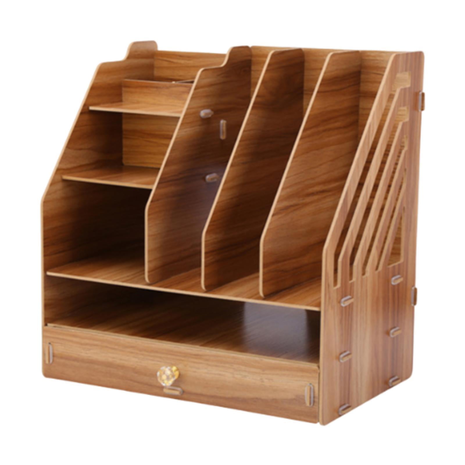 figatia Wooden Desk Organizer Vertical File Sorter s Organizer, Multi ...