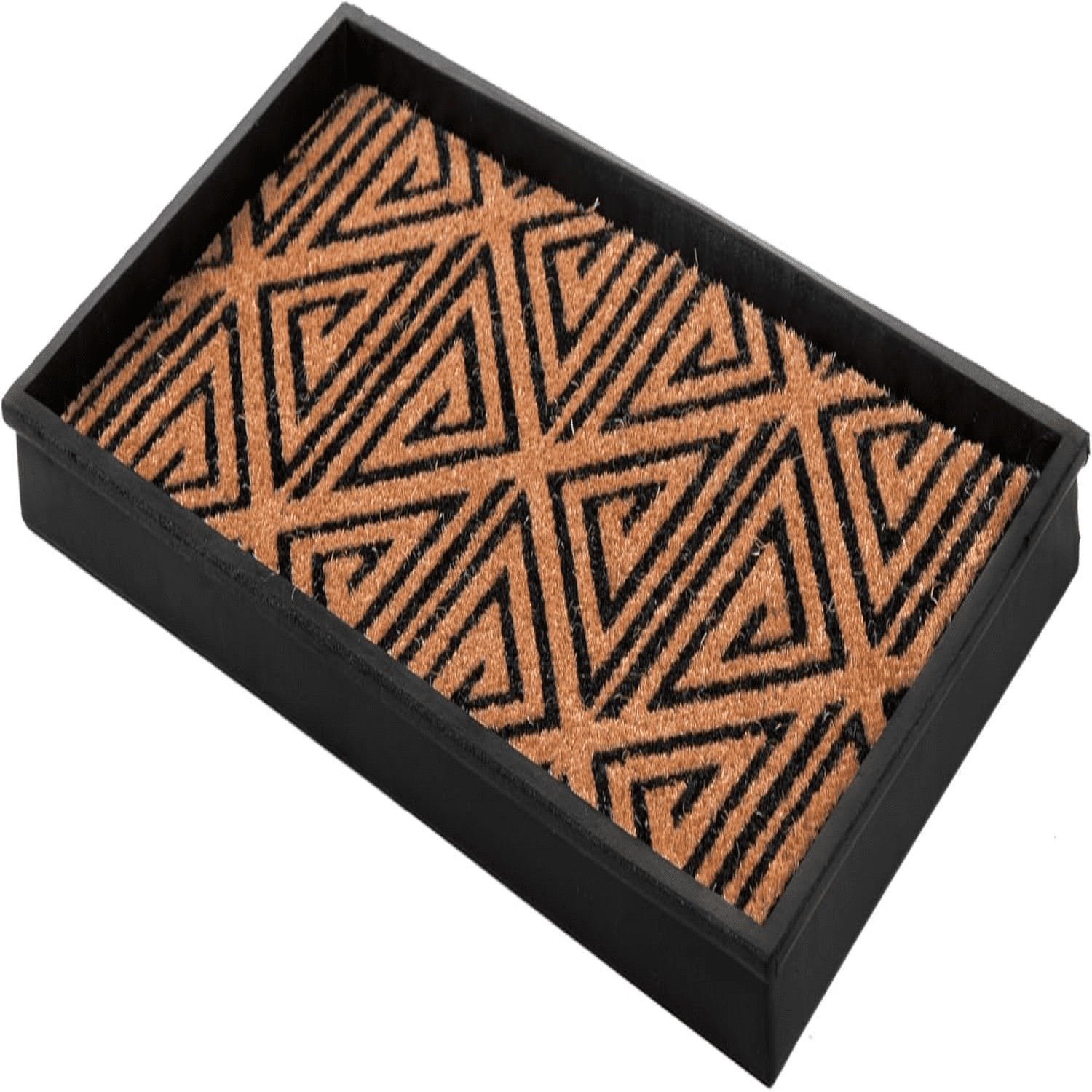 fikdv AMB0BT4F-003 Black Rubber Boot/Shoe Tray with Coir Fits 4 Pair ...