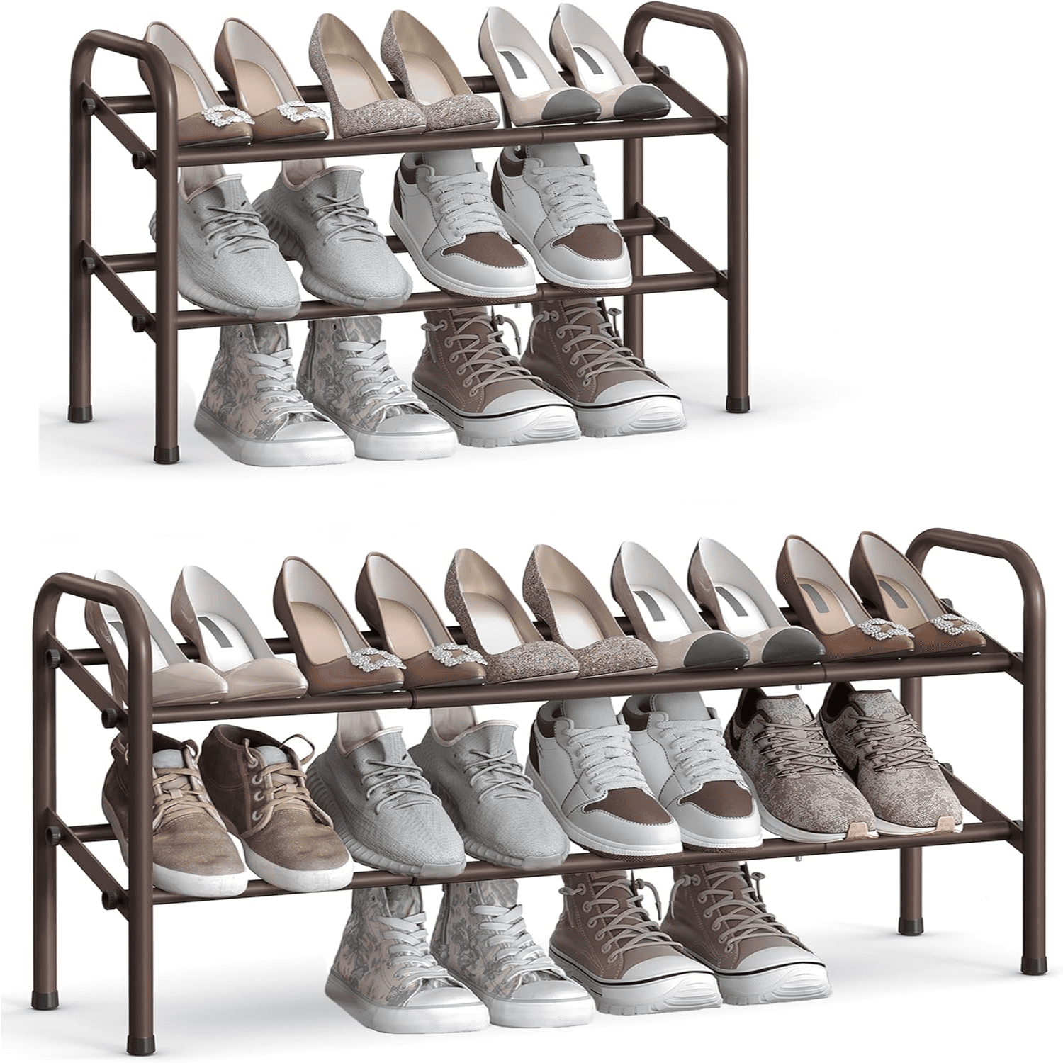 fikdv Expandable Shoe Rack 1 Tier Shoe Rack Shelf Adjustable Shoe ...
