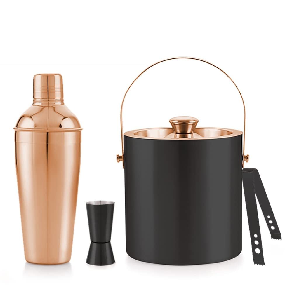 finality Stainless Steel Copper with Black Ice Bucket with Lid 175 ...
