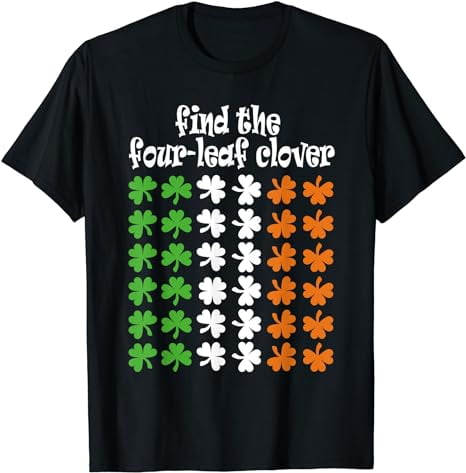 find the four-leaf clover puzzle T Shirt riddle fun shirt - Walmart.com
