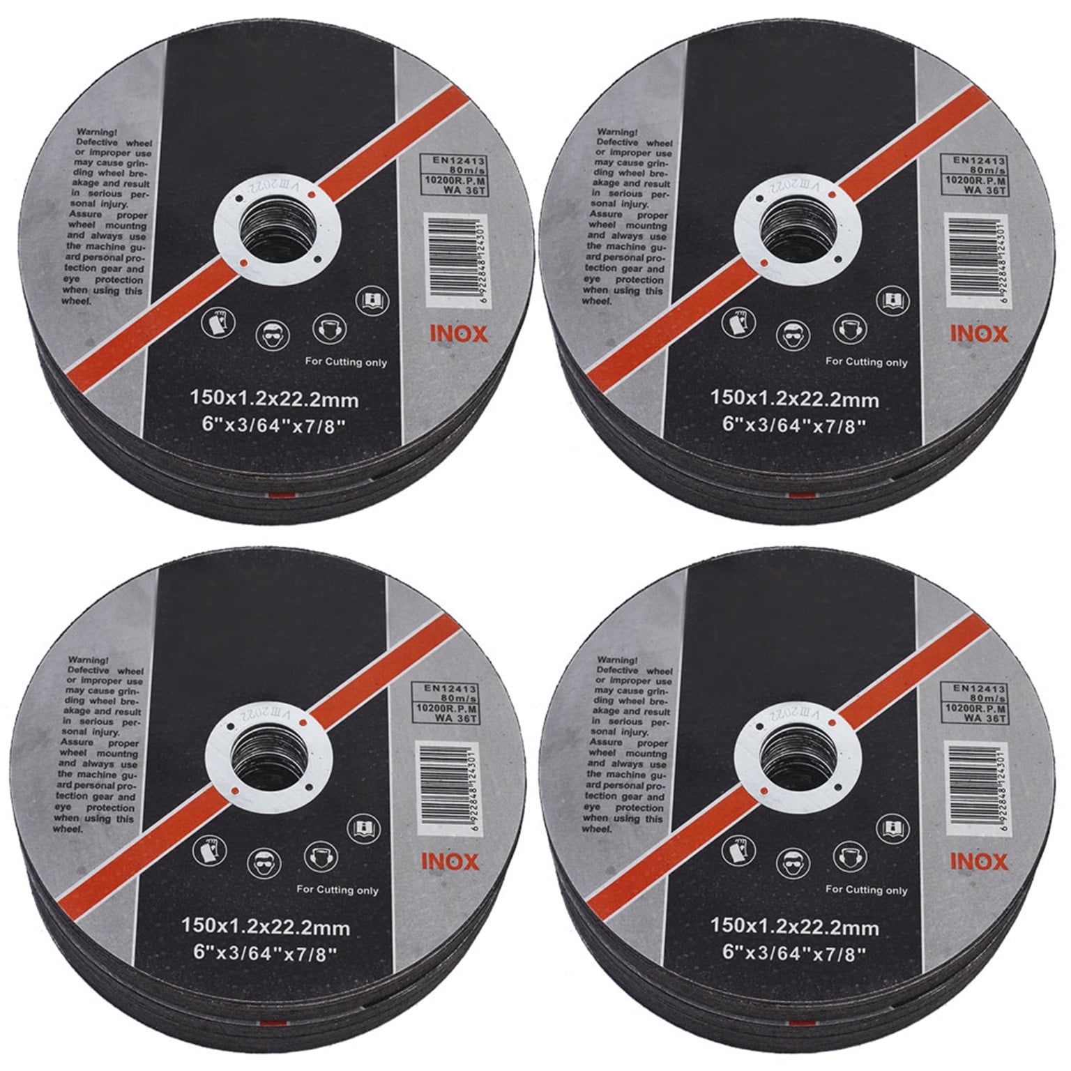 findmall 100 Pack 6"x.045"x7/8" Cut-off Wheel - Metal & Stainless Steel ...