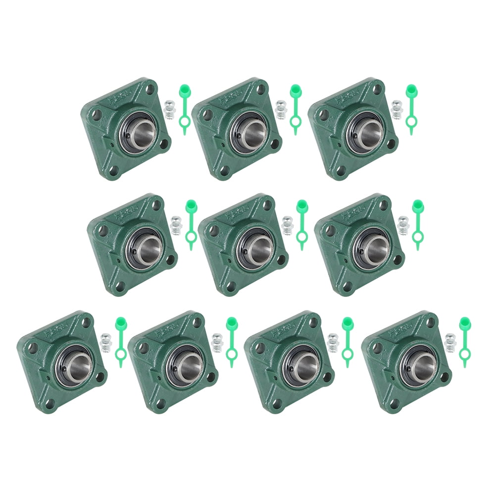 findmall 10PCS UCF205-16 Pillow Block Flange Bearing 1" Bore 4 Bolt Solid Base - Walmart.com