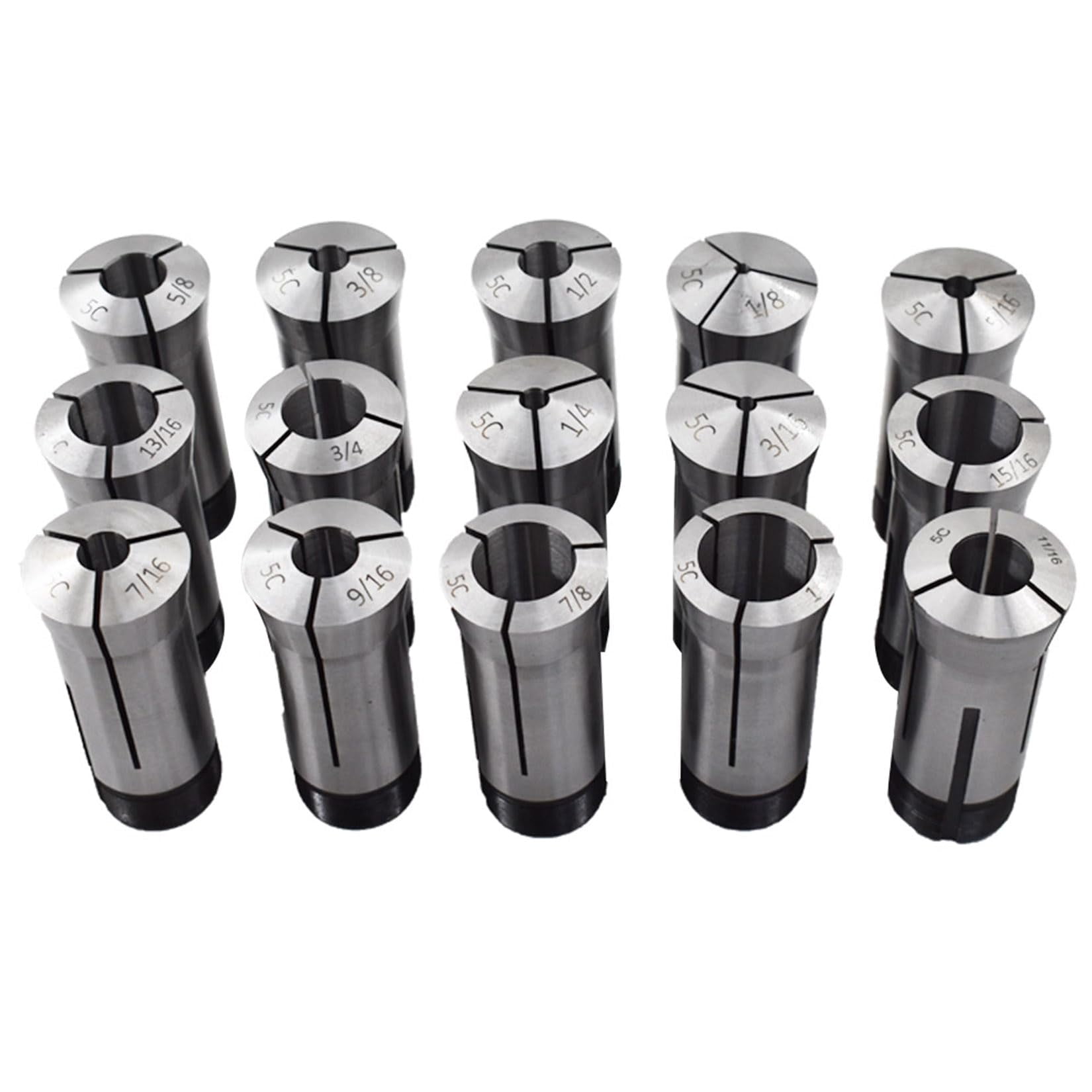 findmall 15Pcs 5C Collet Set 1/8-1" Mill Collet Holder for CNC ...