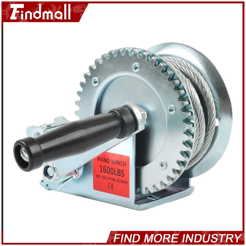 findmall 1600lbs Two-Way Adjustable Hand Winch Boat Winch With 10m ...